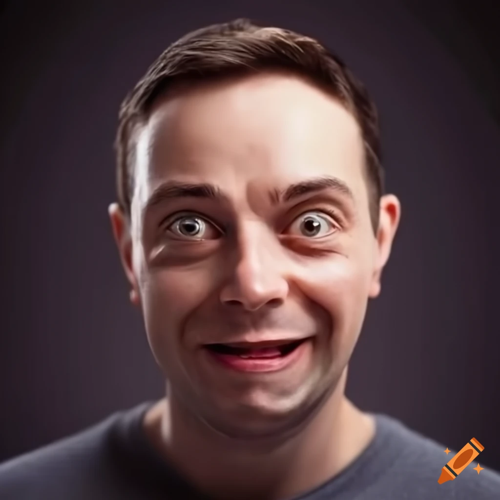 Man with smug expression grinning at camera on Craiyon