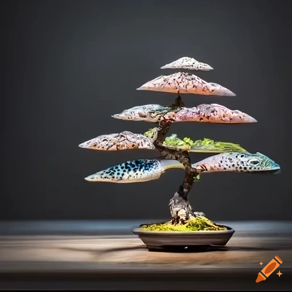 Bonsai made of fish on Craiyon