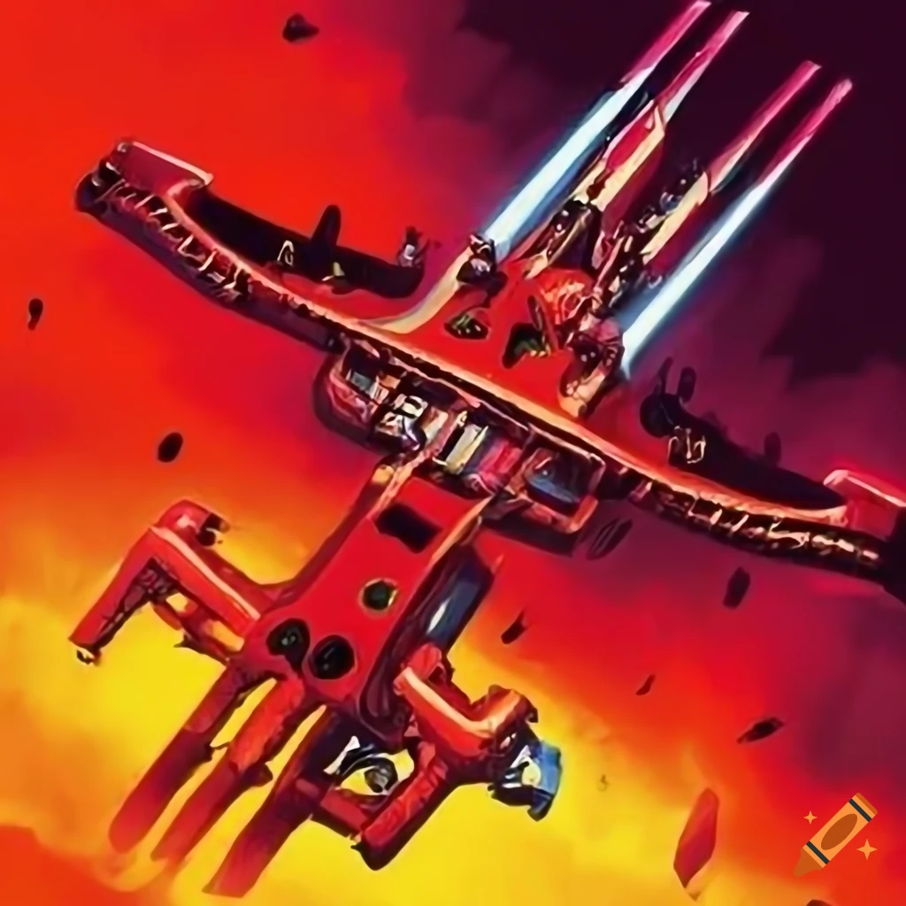 Red 70s sci fi dragster art on Craiyon