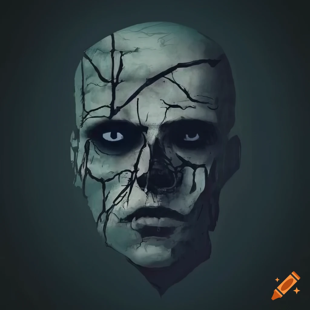 Melancholic abstract depiction of half-skeleton and half-man with Black ...