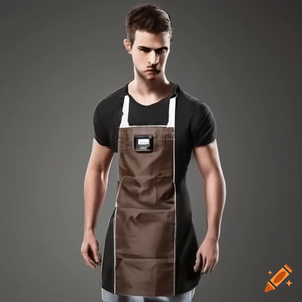 Bartender apron, cross arms on Craiyon