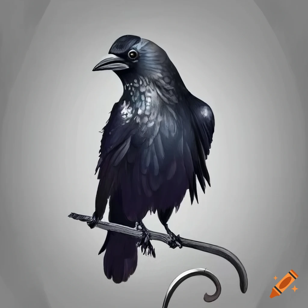 Elegant crow with a top hat and cane on Craiyon