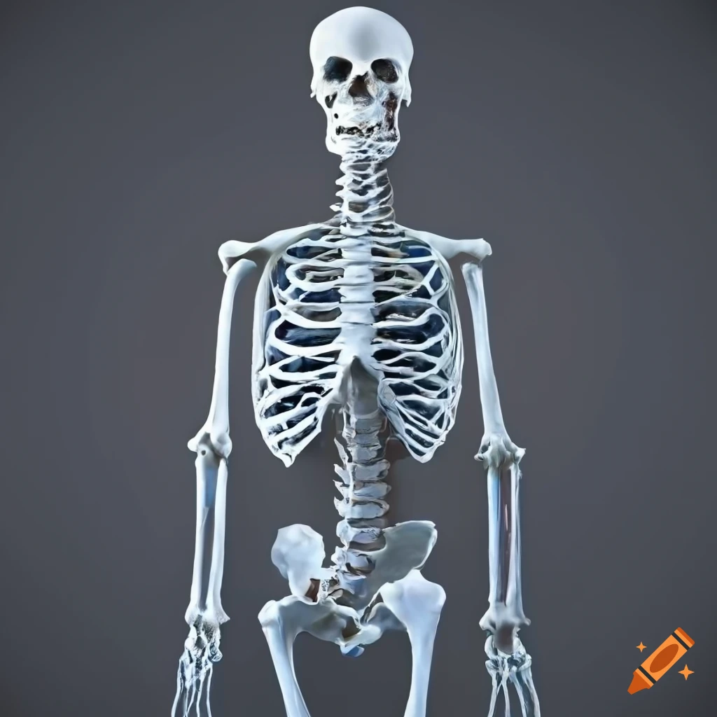 Detailed illustration of the human skeleton for anatomy research ...