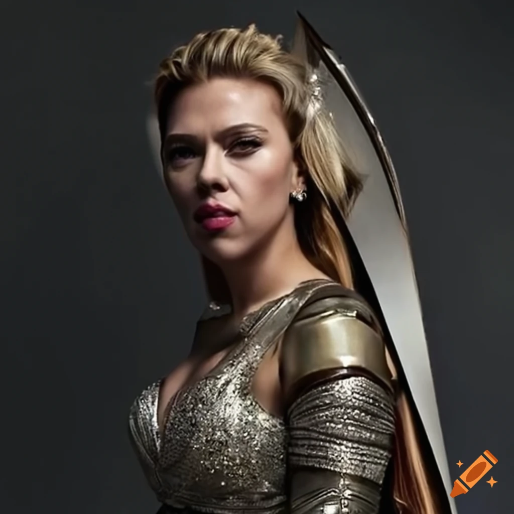 Scarlett johansson as a valkyrie on Craiyon