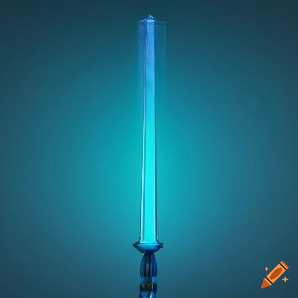 A solid cyan glass sword, shining with unparalleled brilliance