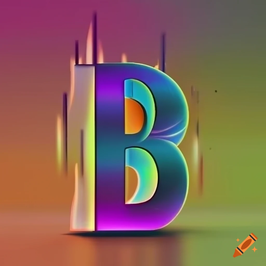 Letter 'b' with a vibrant sound wave design