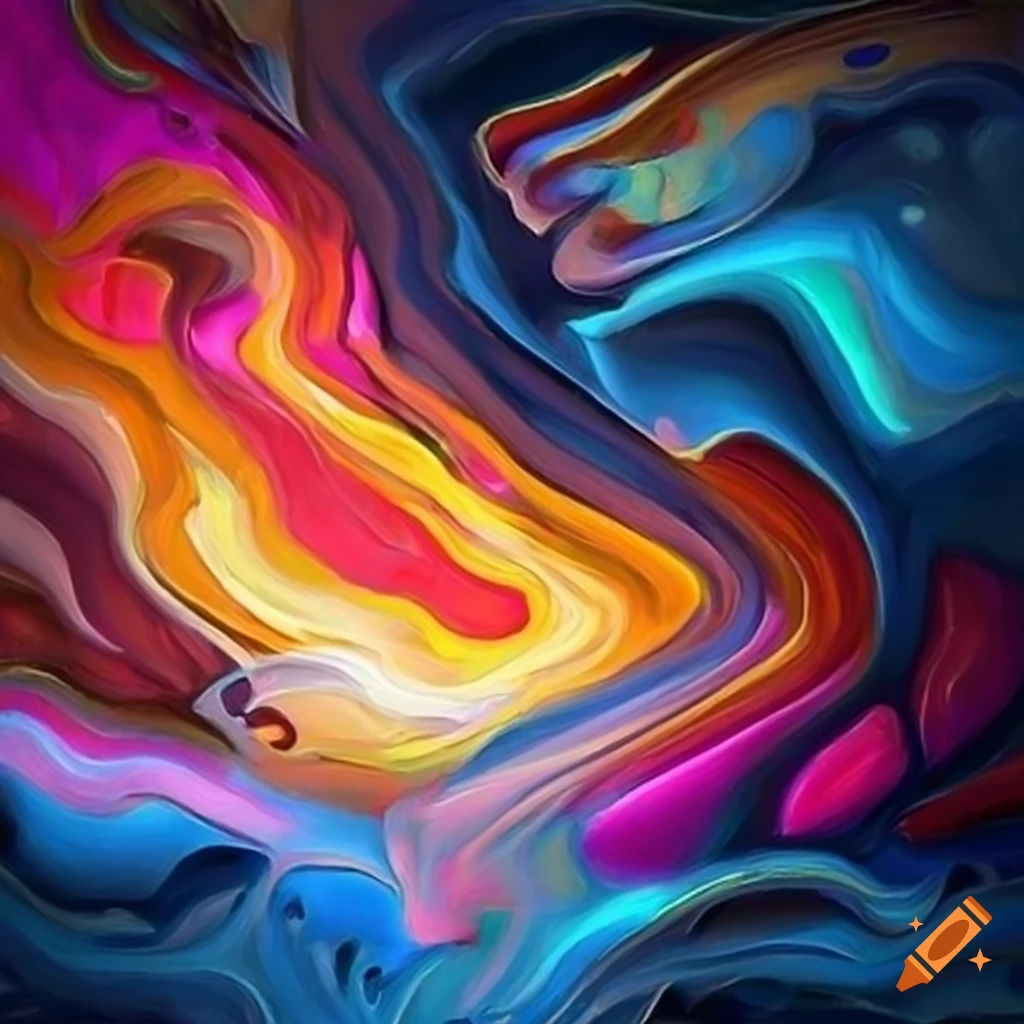 Abstract oil artwork showing the feeling of radiant security on Craiyon