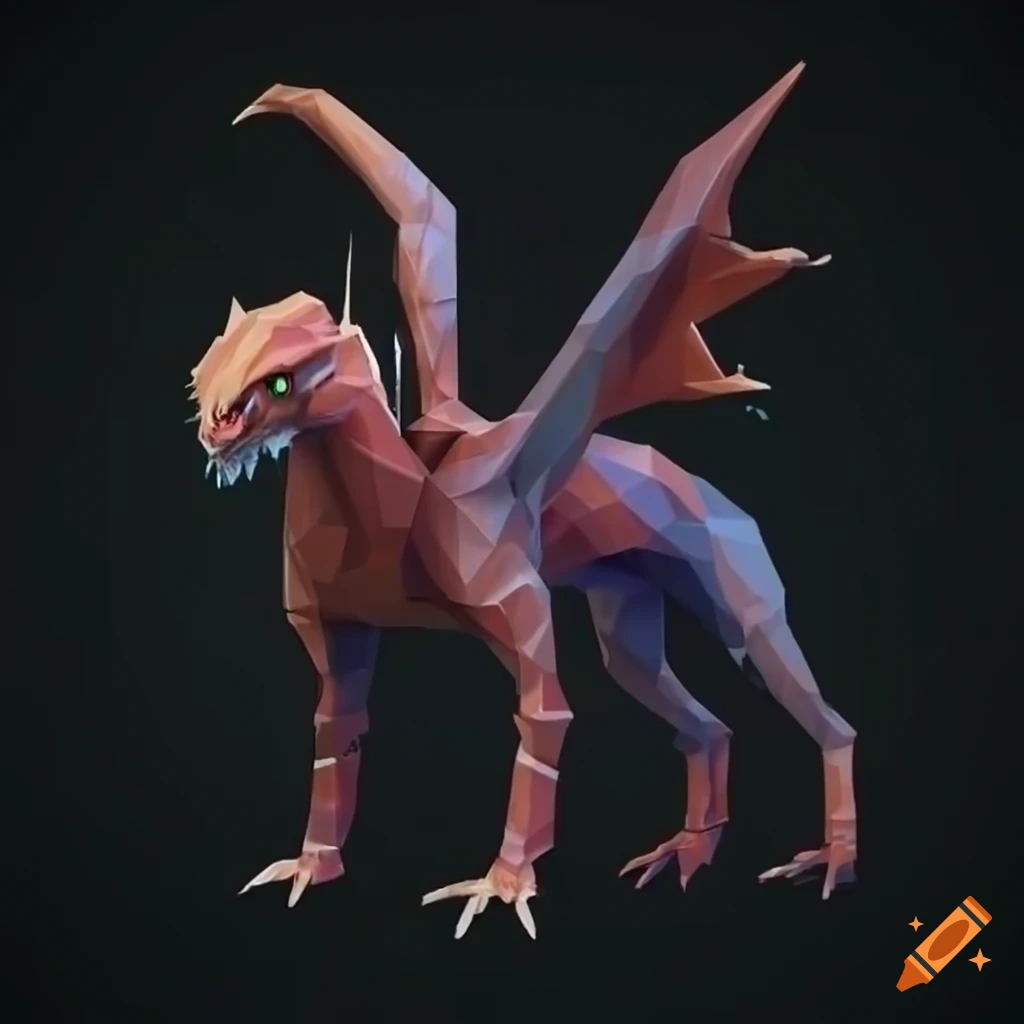 Low poly 3d models of fantasy creatures for a thrilling rpg on Craiyon