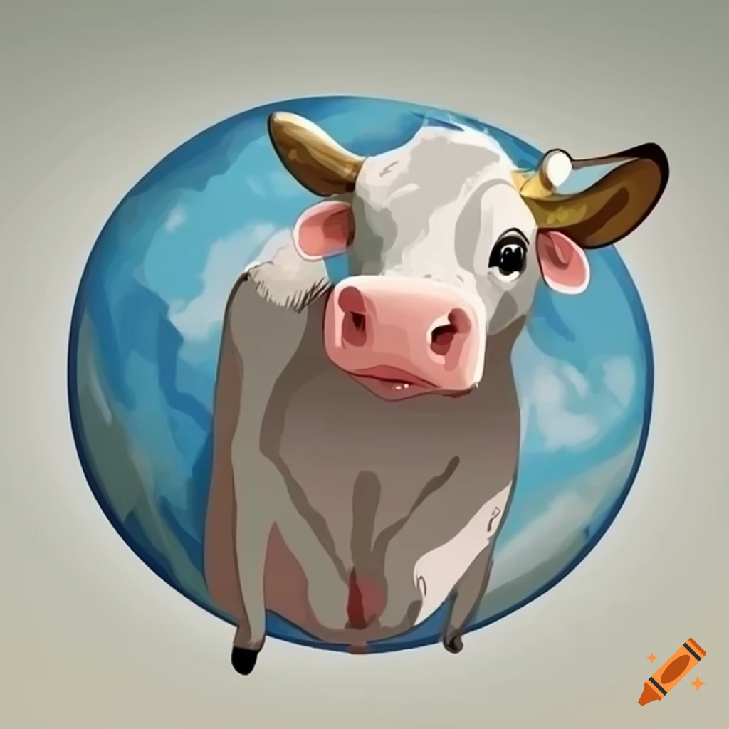Draw a planet with a cow