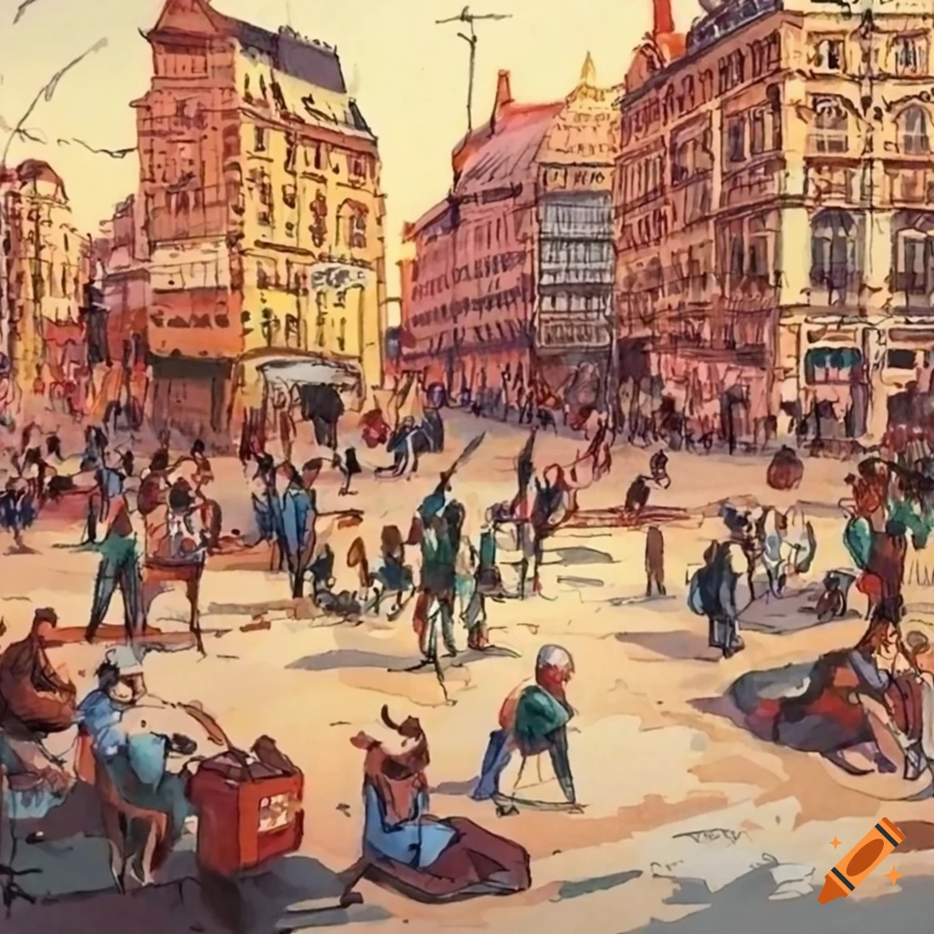 Réaliser un dessin illustrant un spectacle de rue en tant qu'activité ...