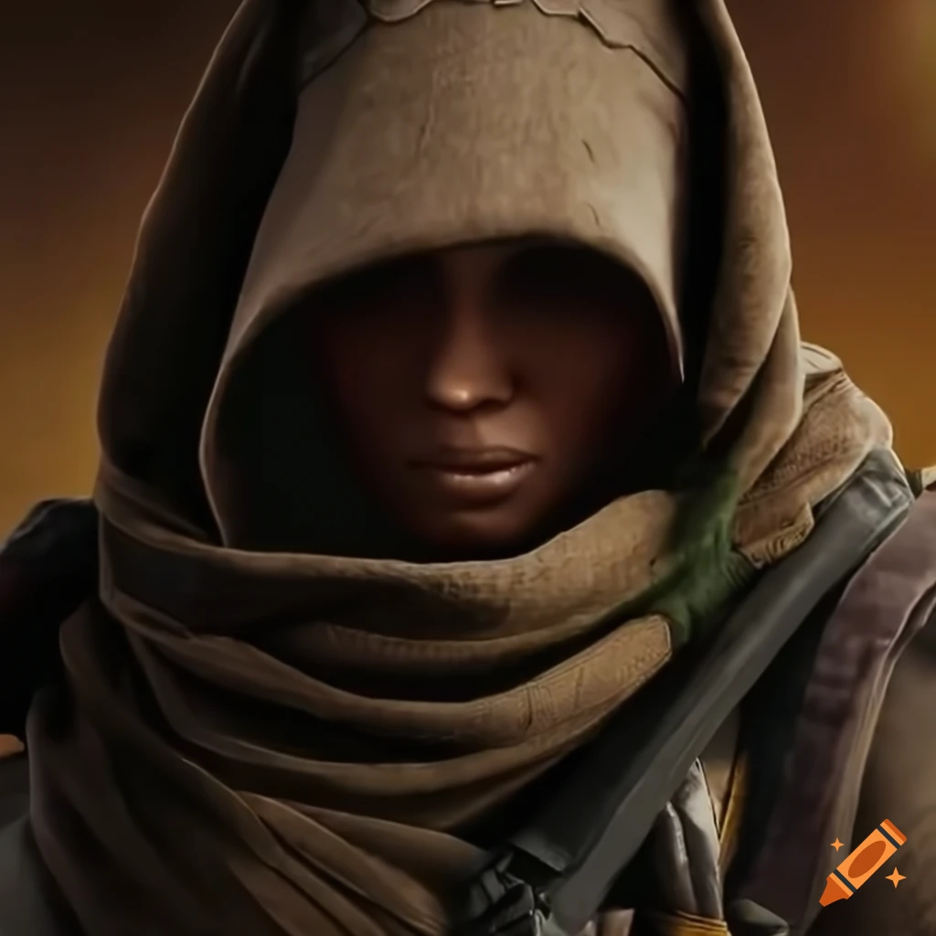 Nomad from the game Rainbow Six Siege, kneeling close up, bright hood ...