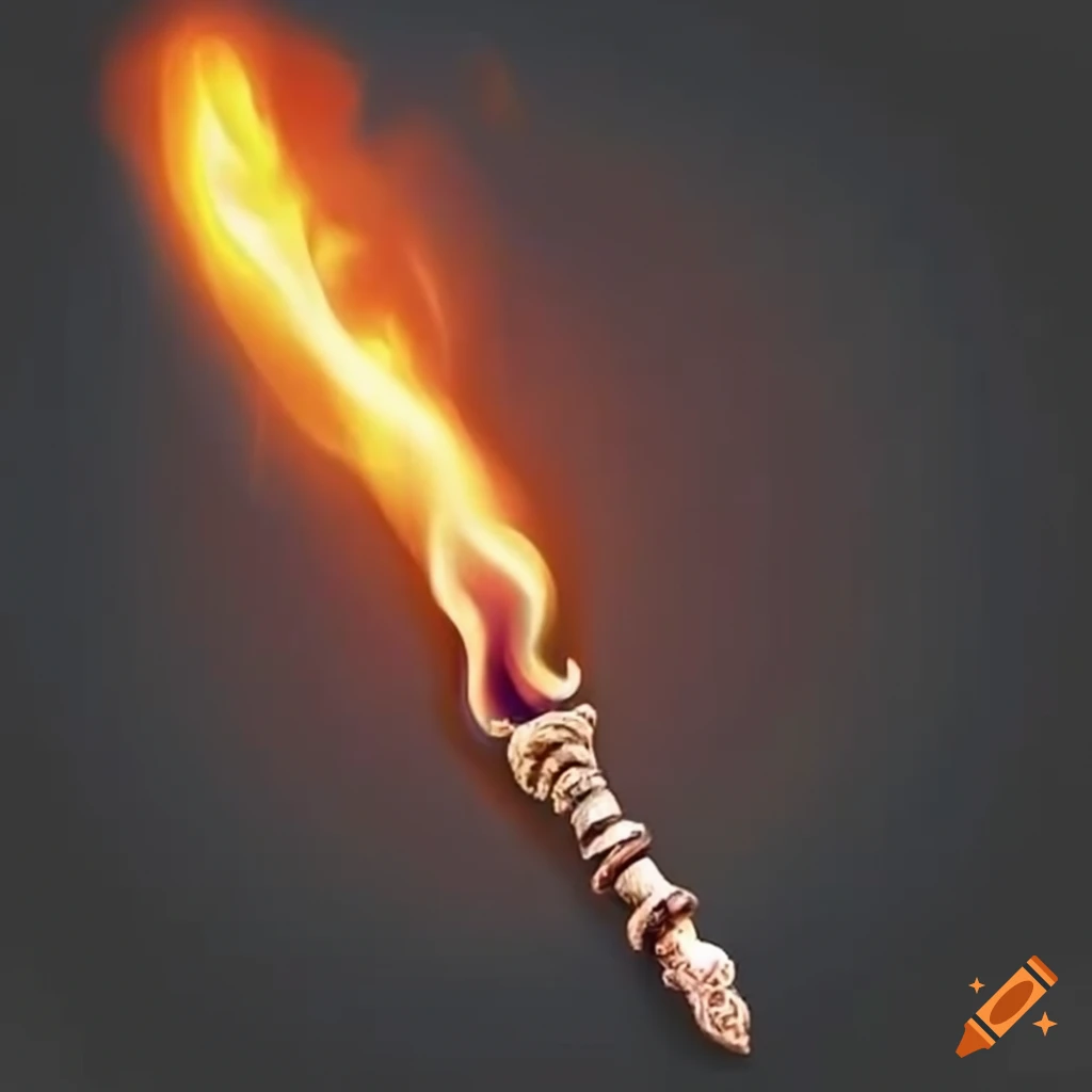 Wizard's wand on fire