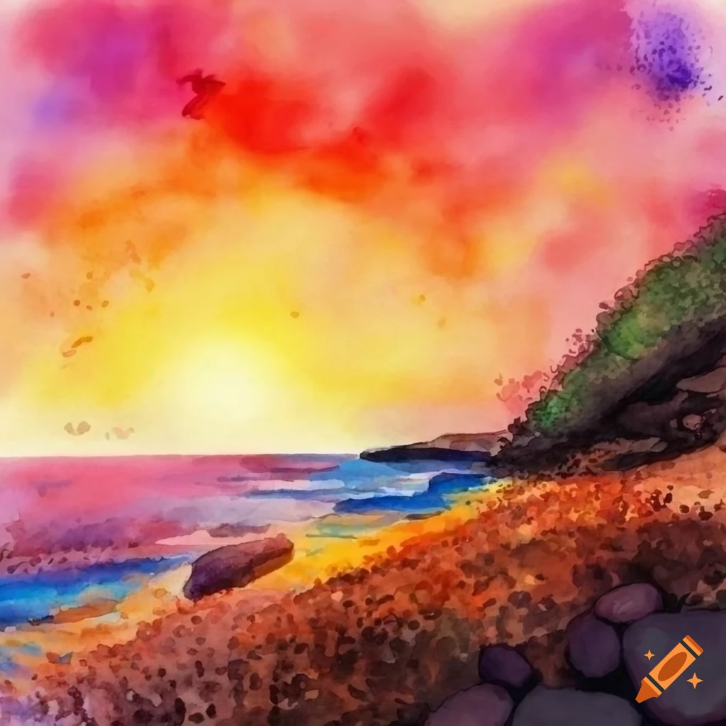 Cadillac At The Beach Painting
