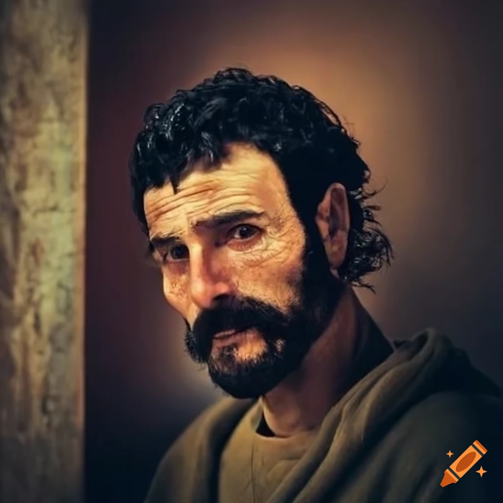 Portrait of a scowling rugged spanish man