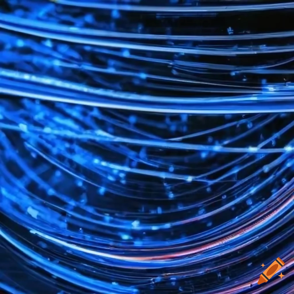 Blue optical fiber network diagram on Craiyon
