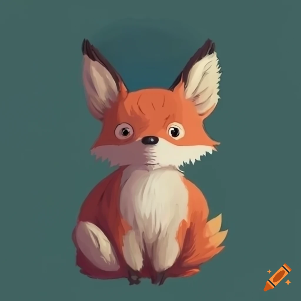 A fox by a river in the style of studio ghibli