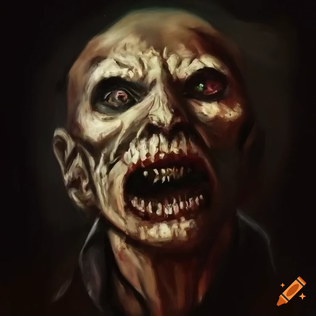 Traditional oil painting portrait, sci-fi, retro-futuristic, horror ...