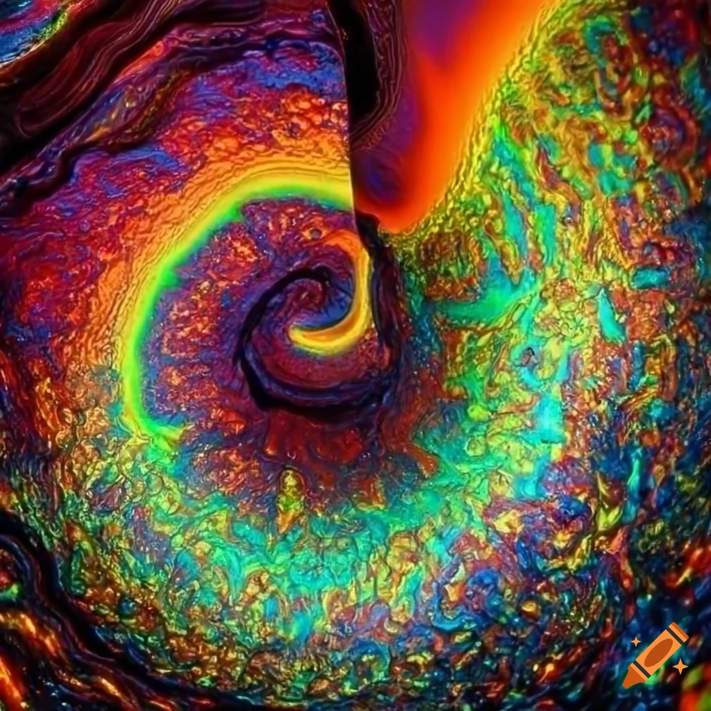 Hyper realistic photography, Abstract hypnotic illusion of gold lava ...