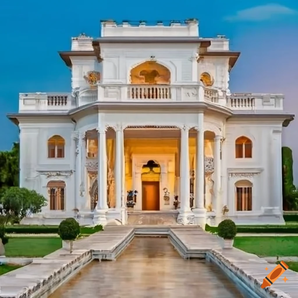 The White House in Mediterranean architectural style mahal full front ...