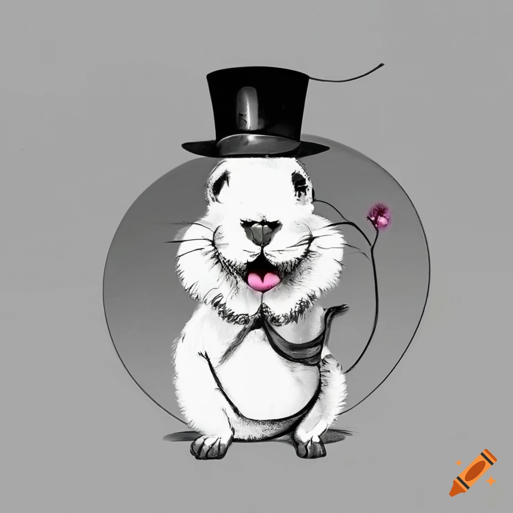 Aristratic bunny with monocle and top hat on Craiyon