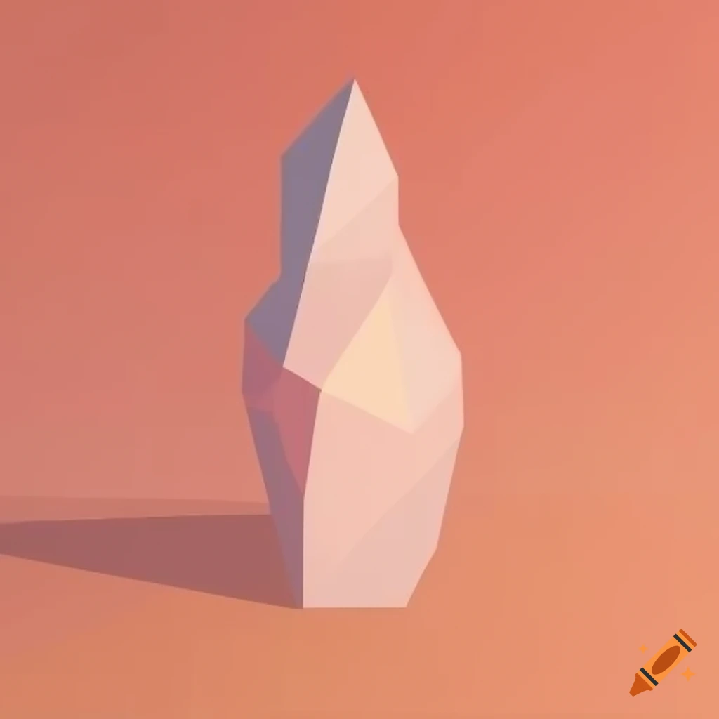 Minimalist art style with low-poly models, flat shading, and a soothing ...