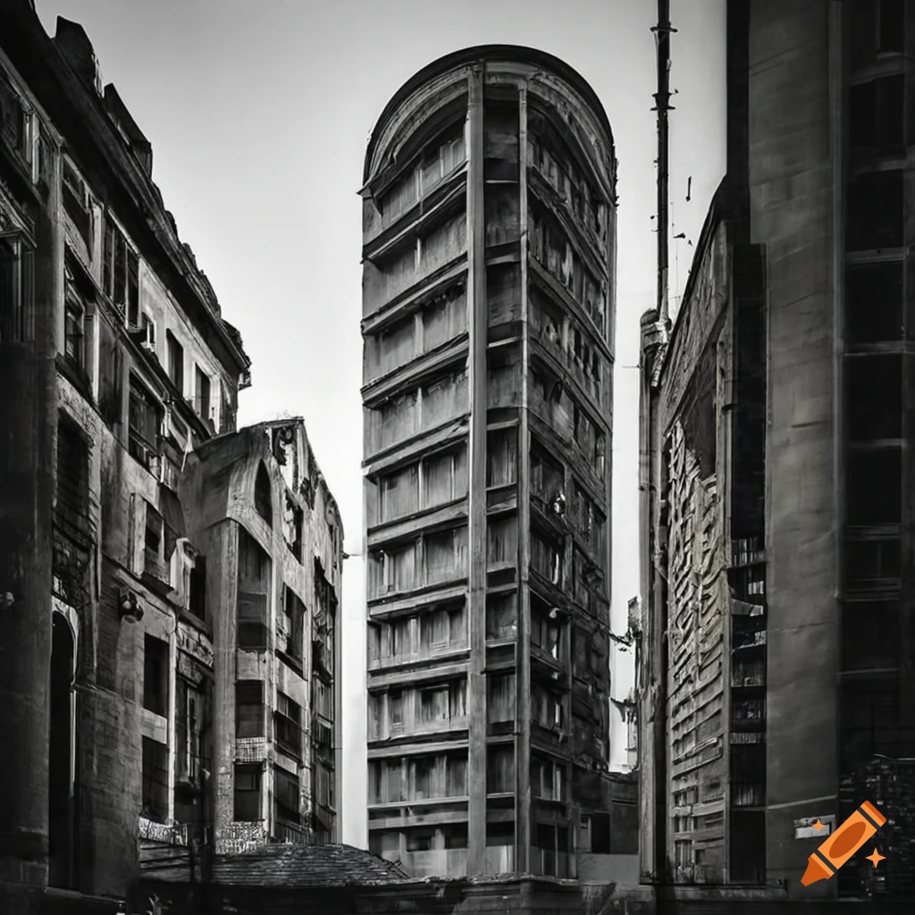 An avant-garde building showcasing modern and brutalist architecture