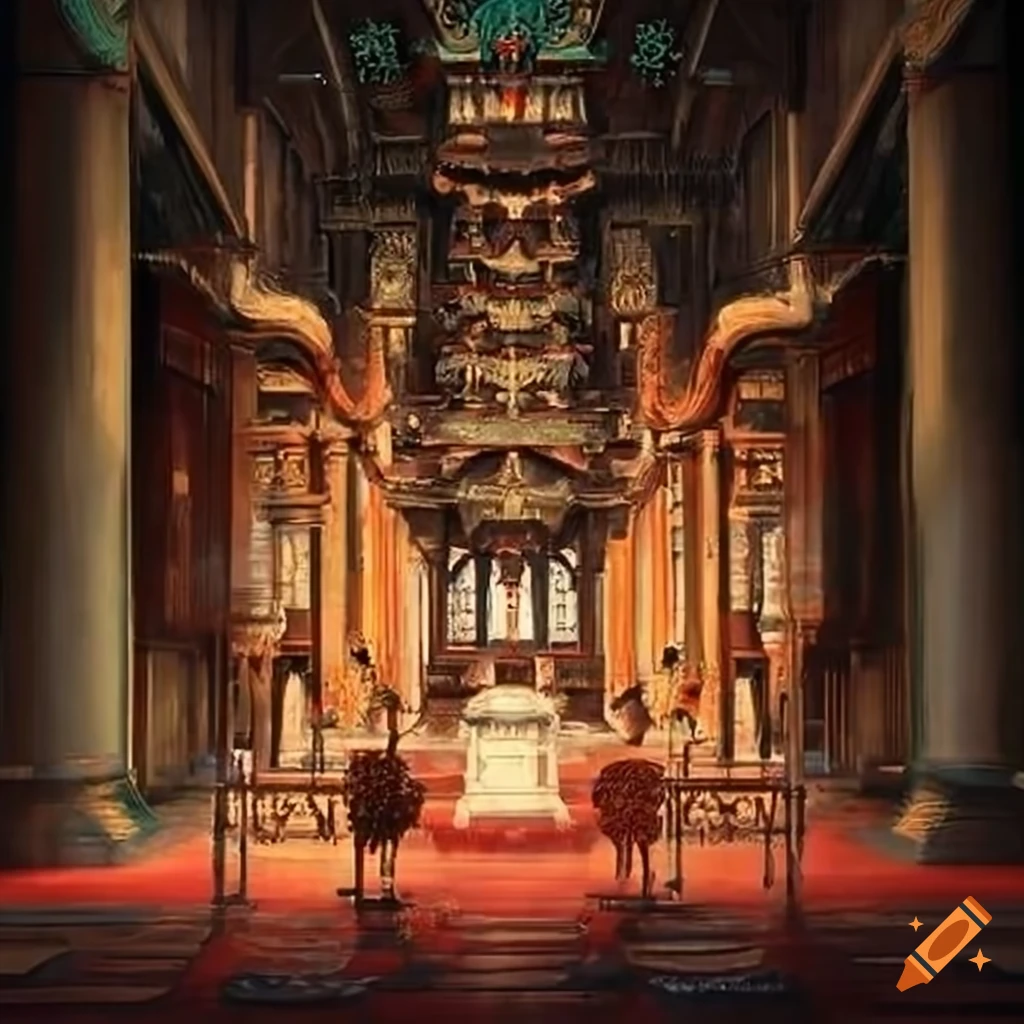 Ancient Chinese Temple Interior