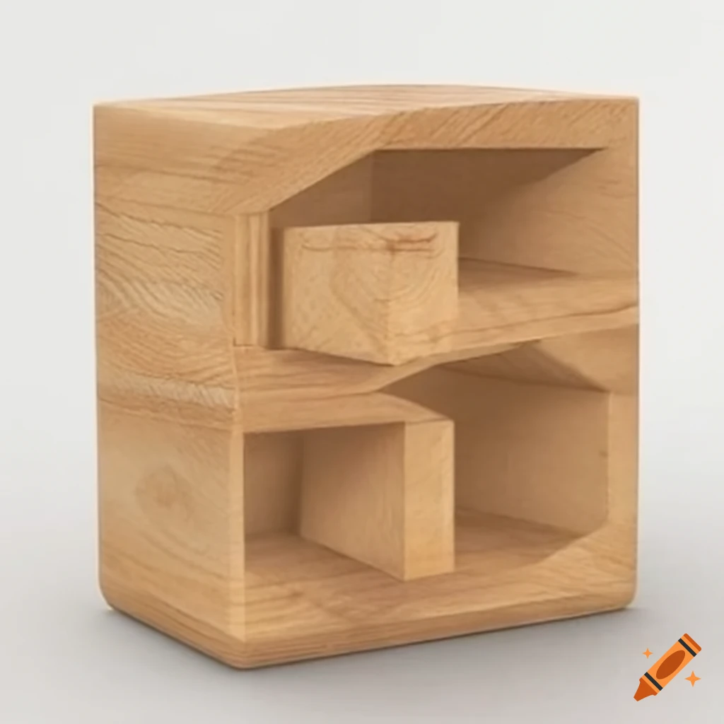Simple wooden block design for 3d illusion on Craiyon