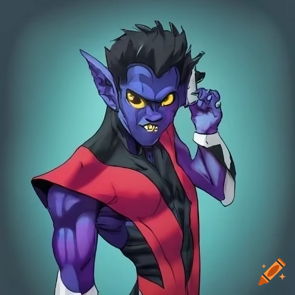 Beast and nightcrawler wearing pokémon shirts on Craiyon