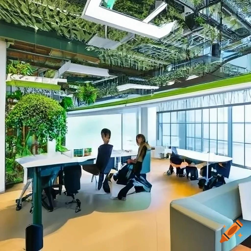 A spacious open-space area stretches before you, filled with natural ...