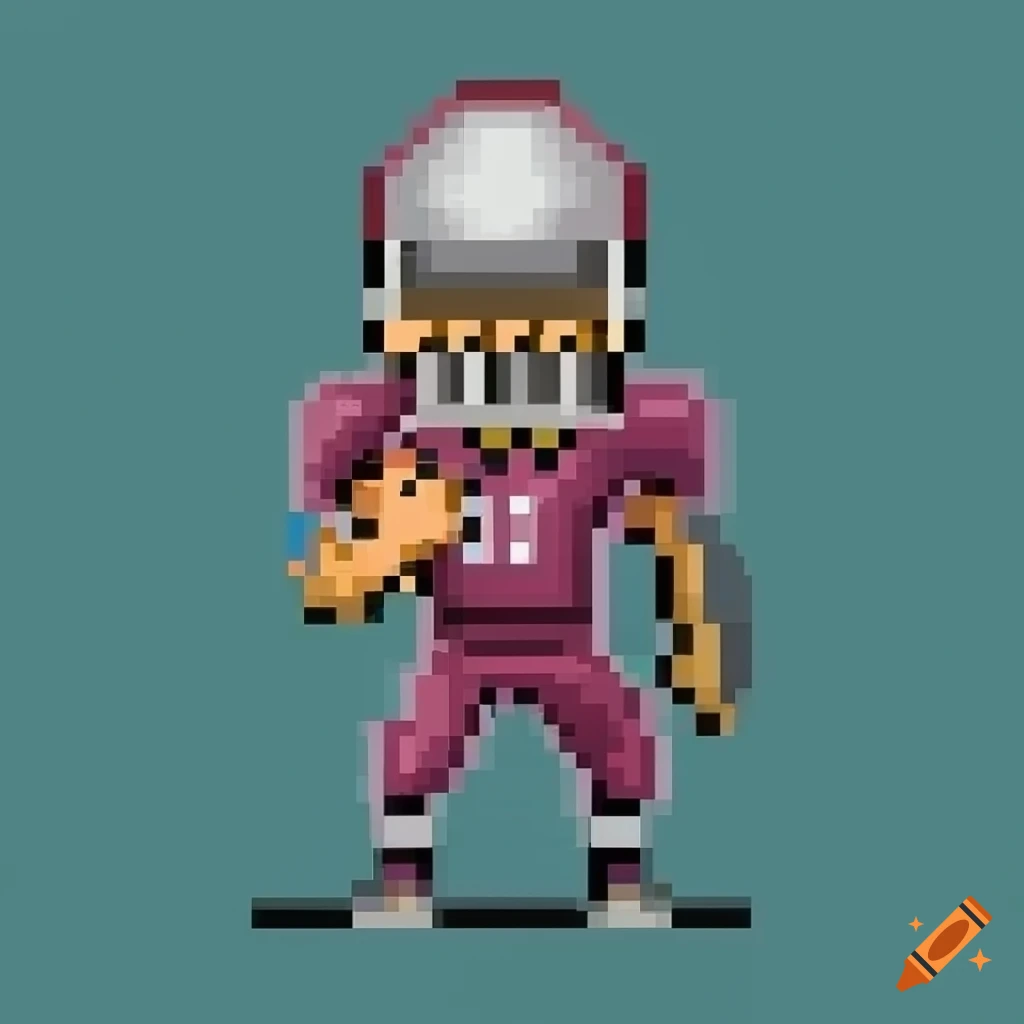Pixel art of a gridiron football player