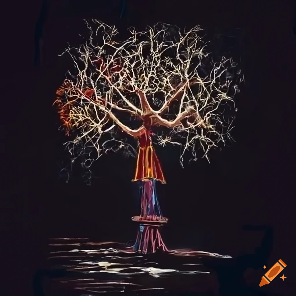 Dancing trees at night basquiat on Craiyon