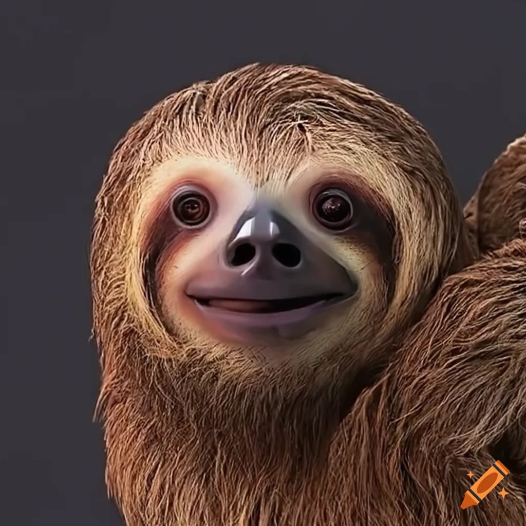 Sloth using a computer, make it look like a youtube logo on Craiyon