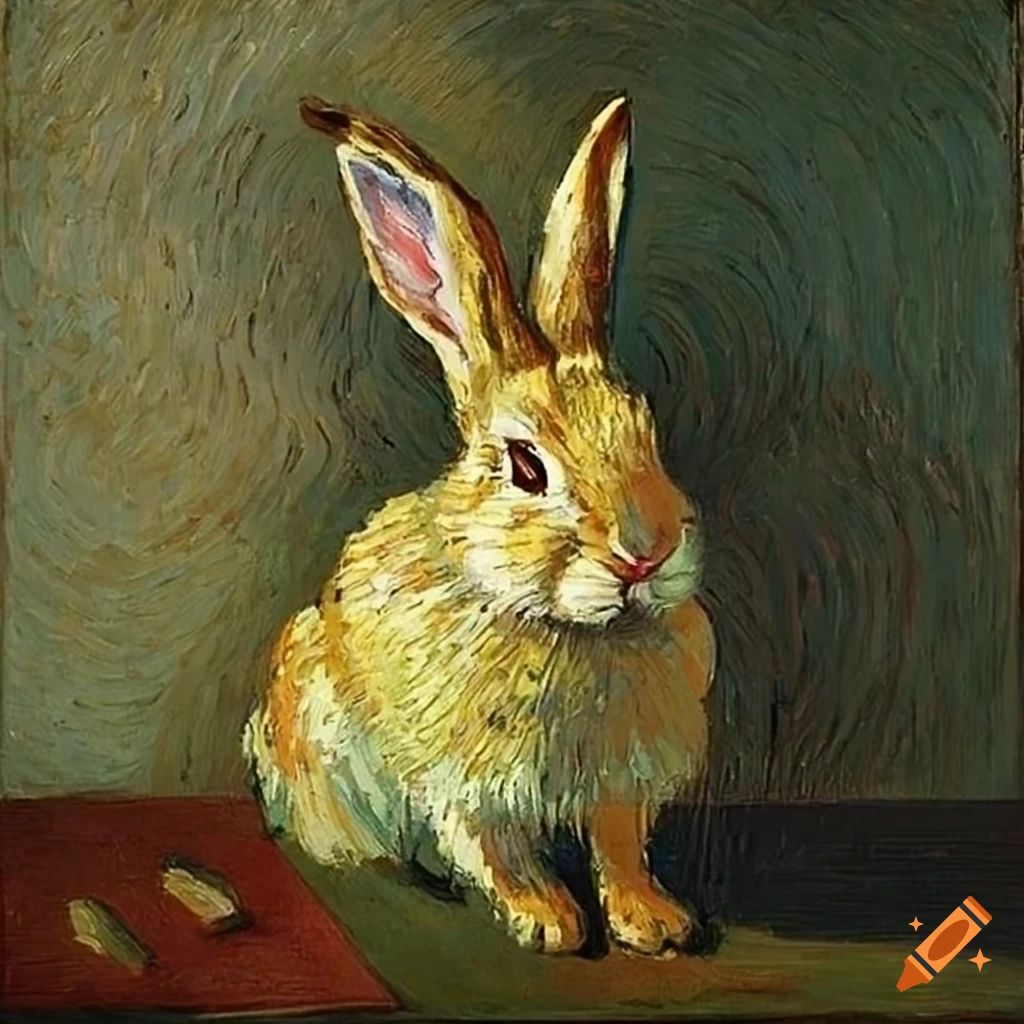 A van gogh painting of a rabbit