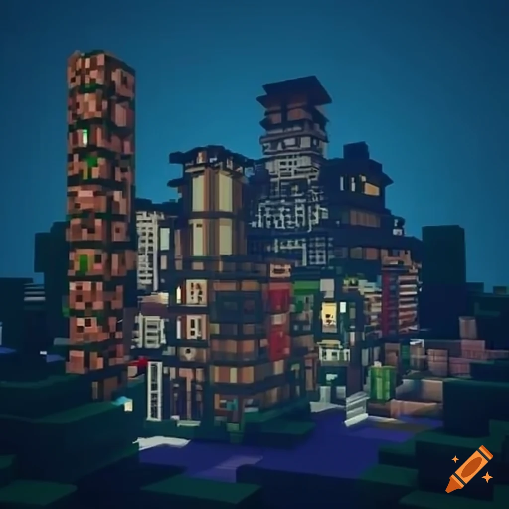Make Kowloon city but in minecraft style with high resolution on Craiyon