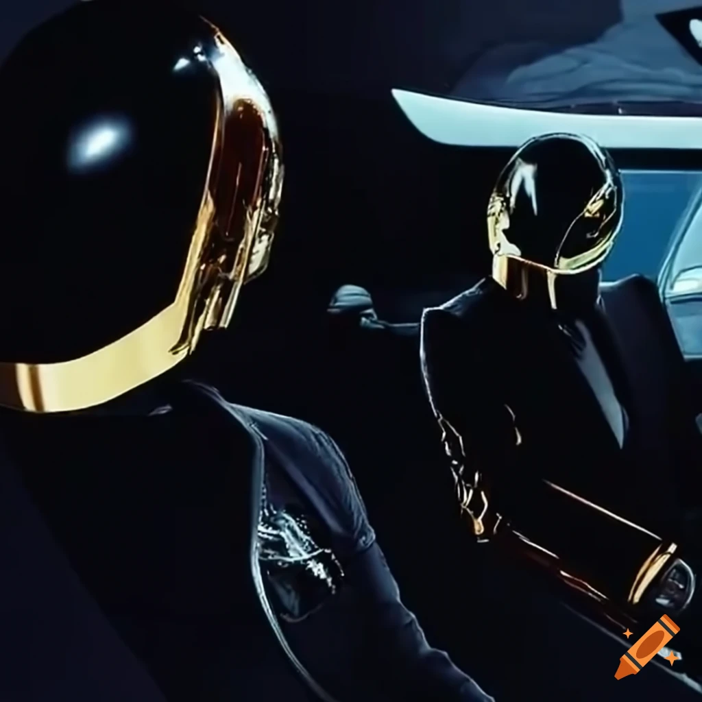 Daft punk entering a car on Craiyon