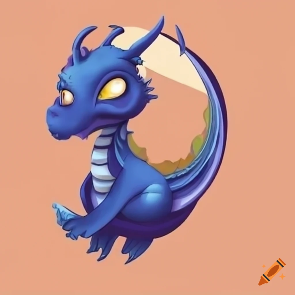 Moon dragon cartoon female cute on Craiyon