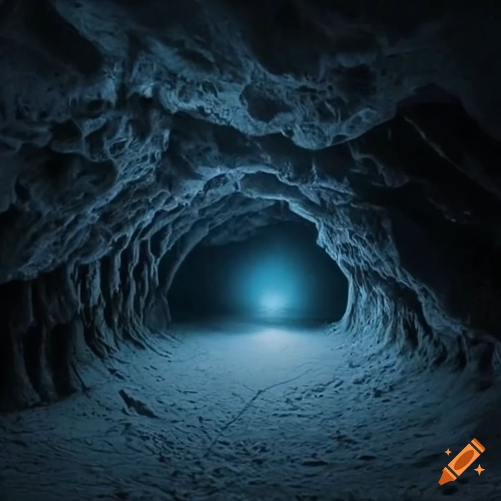 Empty spooky cold cave on Craiyon