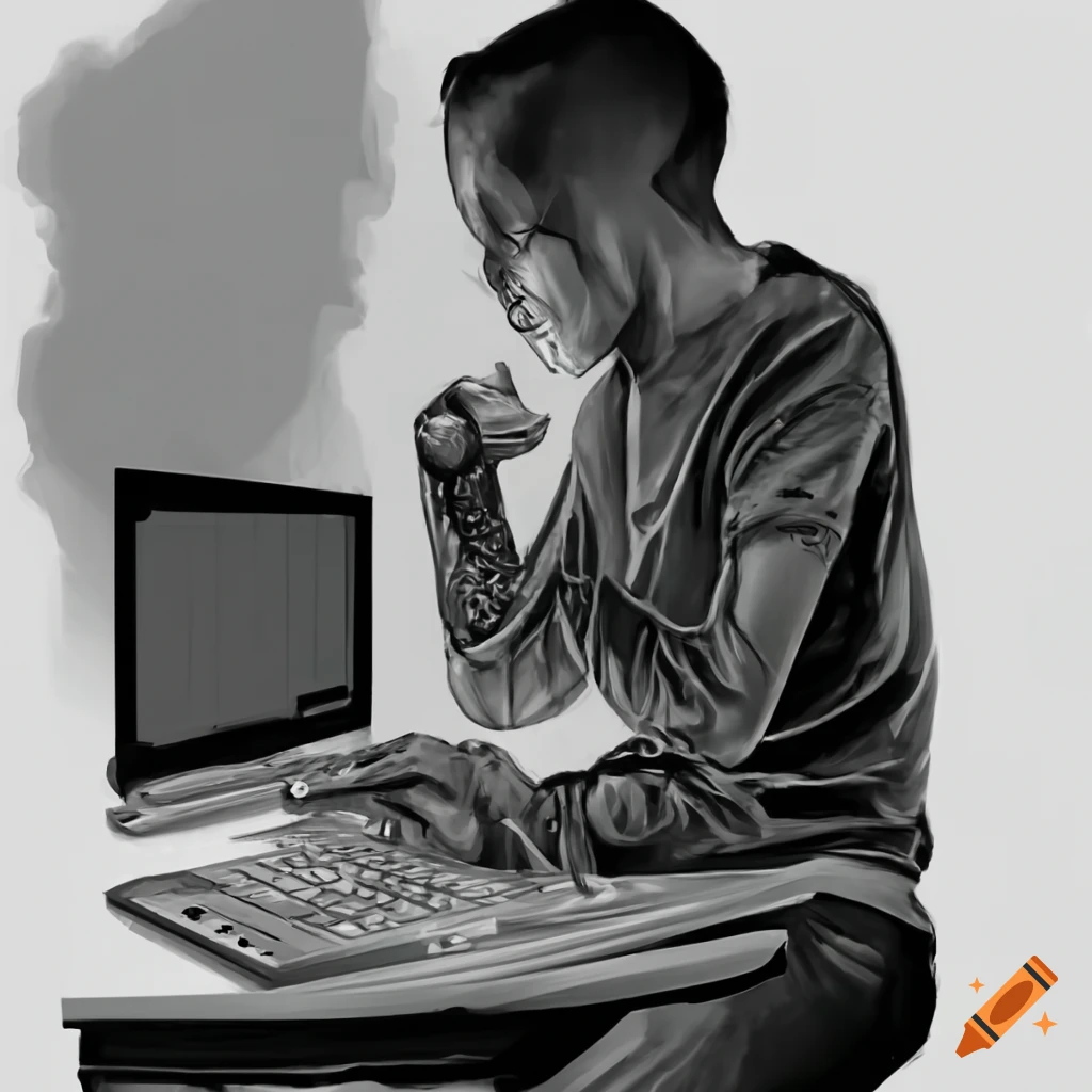 A computer hacker on Craiyon