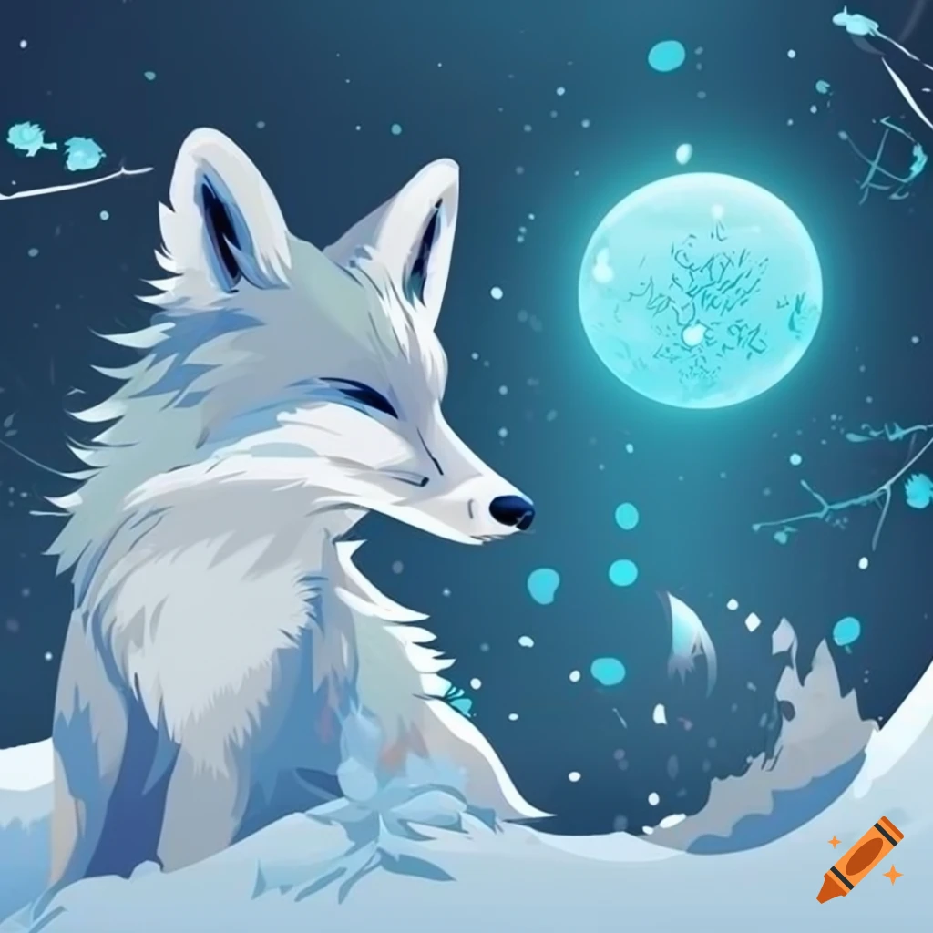 Snow fox logo design on Craiyon