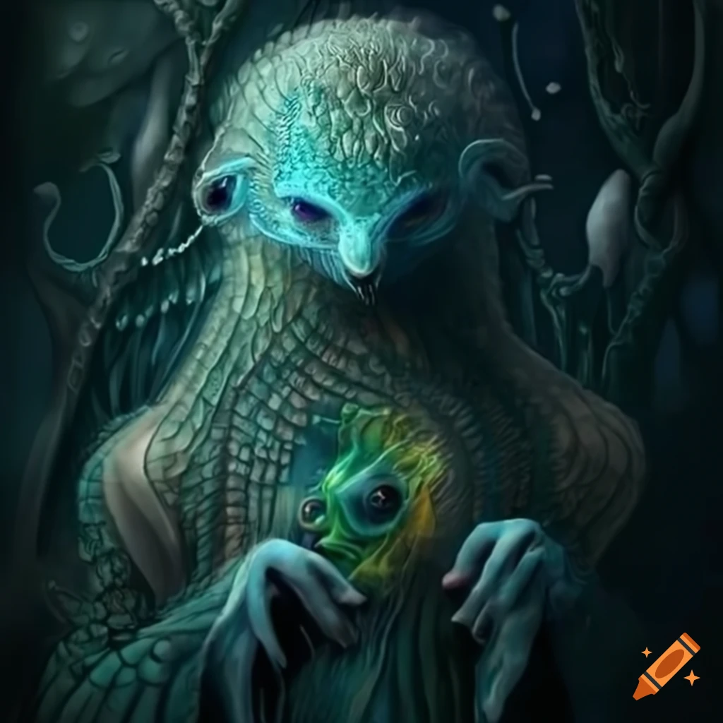 An enchanted bestiary of mythical creatures, rendered in a whimsical ...