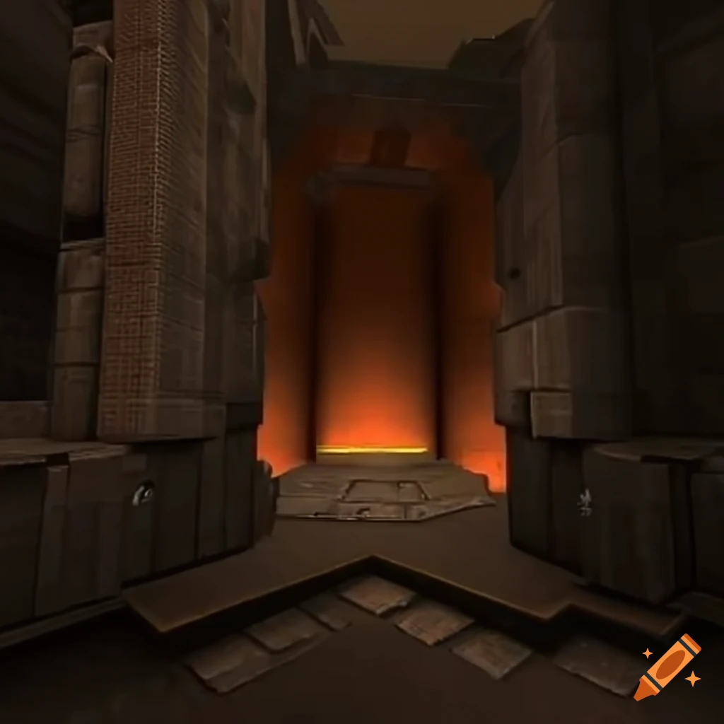 Quake idbase level with pylons on Craiyon