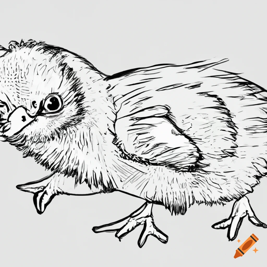 Baby Chick Clip Art Black And White