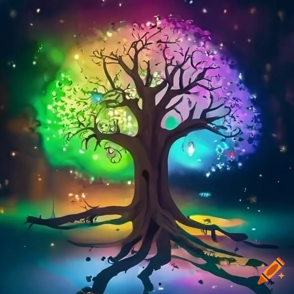 Magical tree with kids on Craiyon