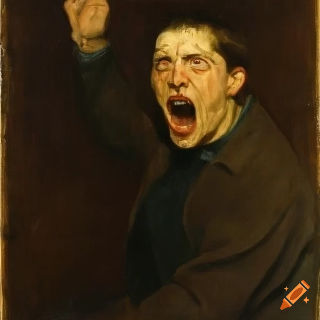 Frank duveneck dark shouting man paintings