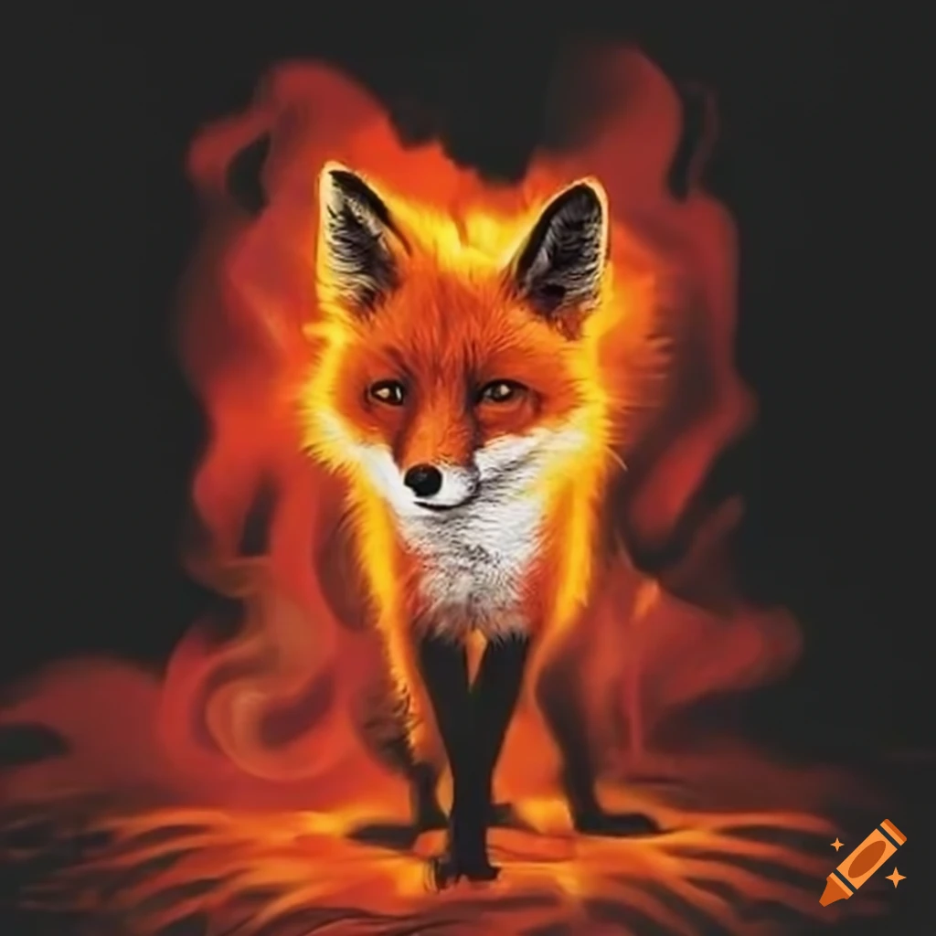 A fox in fire red