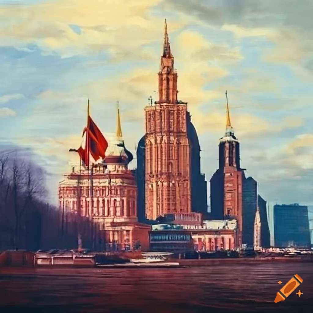 Soviet union cities on Craiyon