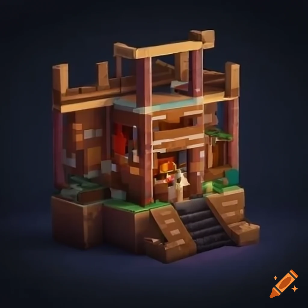 Minecraft whimsical workshop with chute on Craiyon