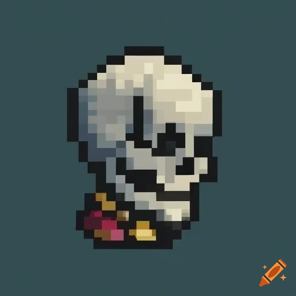 Pixel Art 16x16 Skeleton Pixel Perfect On Craiyon