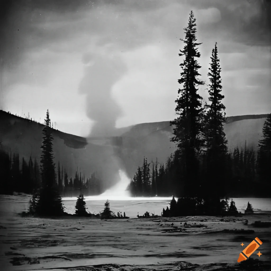 Old photograph of yellowstone radiation on Craiyon